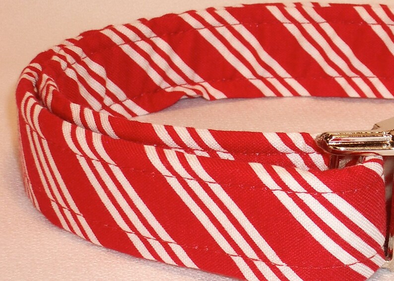 Candy Cane Striped Christmas Dog Collar | Etsy