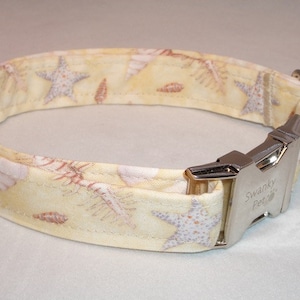 Day at the Beach Seashell Print Dog Collar by Swanky Pet - Etsy