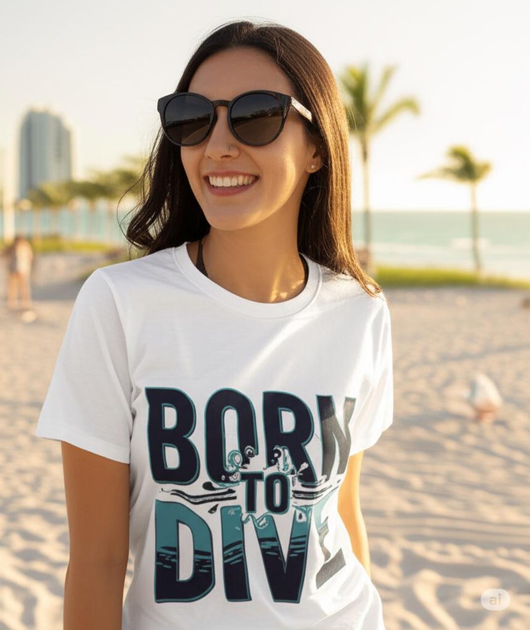 Dive T-shirt, Born to Dive Bold Letters Gift for Divers, Ocean Apparel ...
