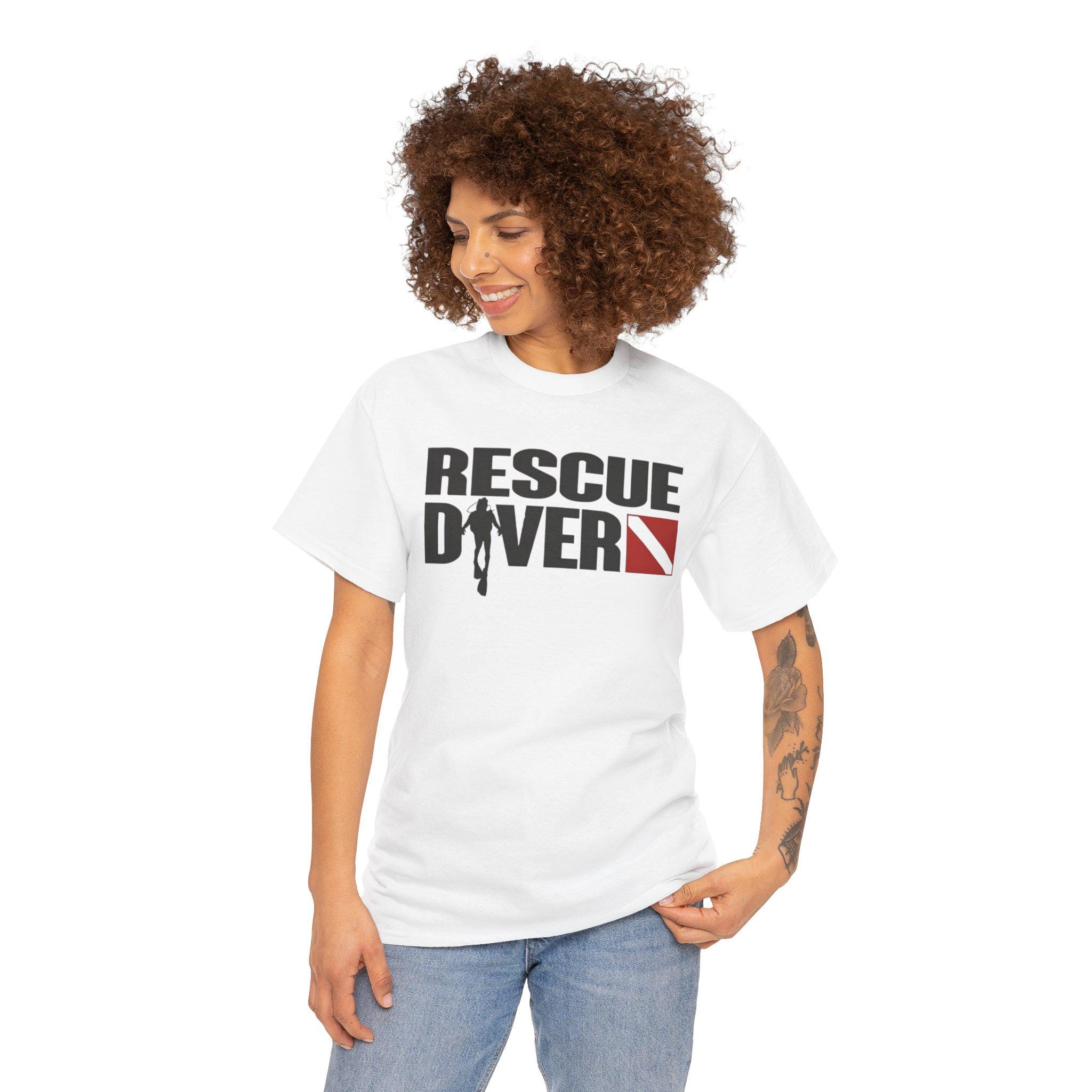 Scuba Diving Rescue Diver Shirt, Bold Letters Tee, Unisex Heavy Cotton ...