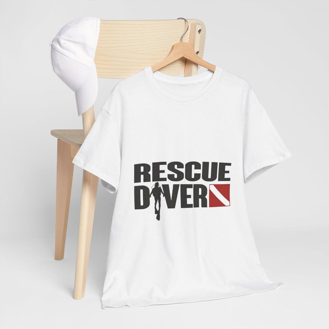 Rescue Diver T-shirt, Dive Flag Top, Underwater Adventure Tee, Ocean ...