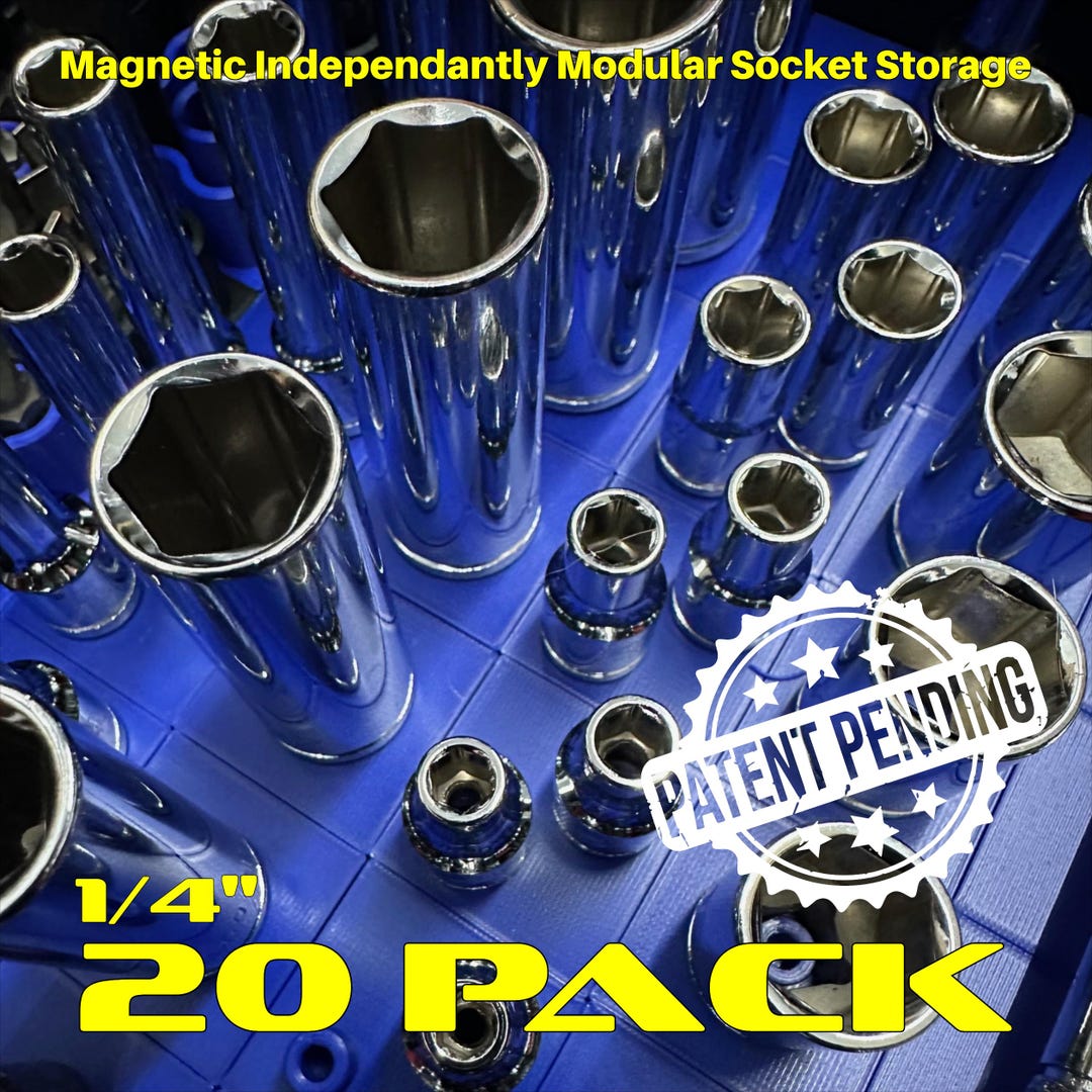 1/4" (20 Pack) Toolblok Modular Magnetic Socket Organizer - Etsy