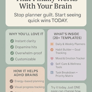The ADHD Planner That Finally Works With Your Brain - Etsy