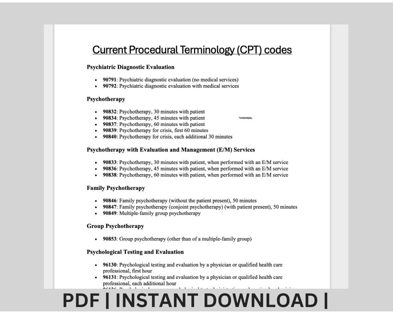 Mental Health Codes Cheat Sheet, DSM-5 Code ,CPT Codes, ICD-10 - Etsy
