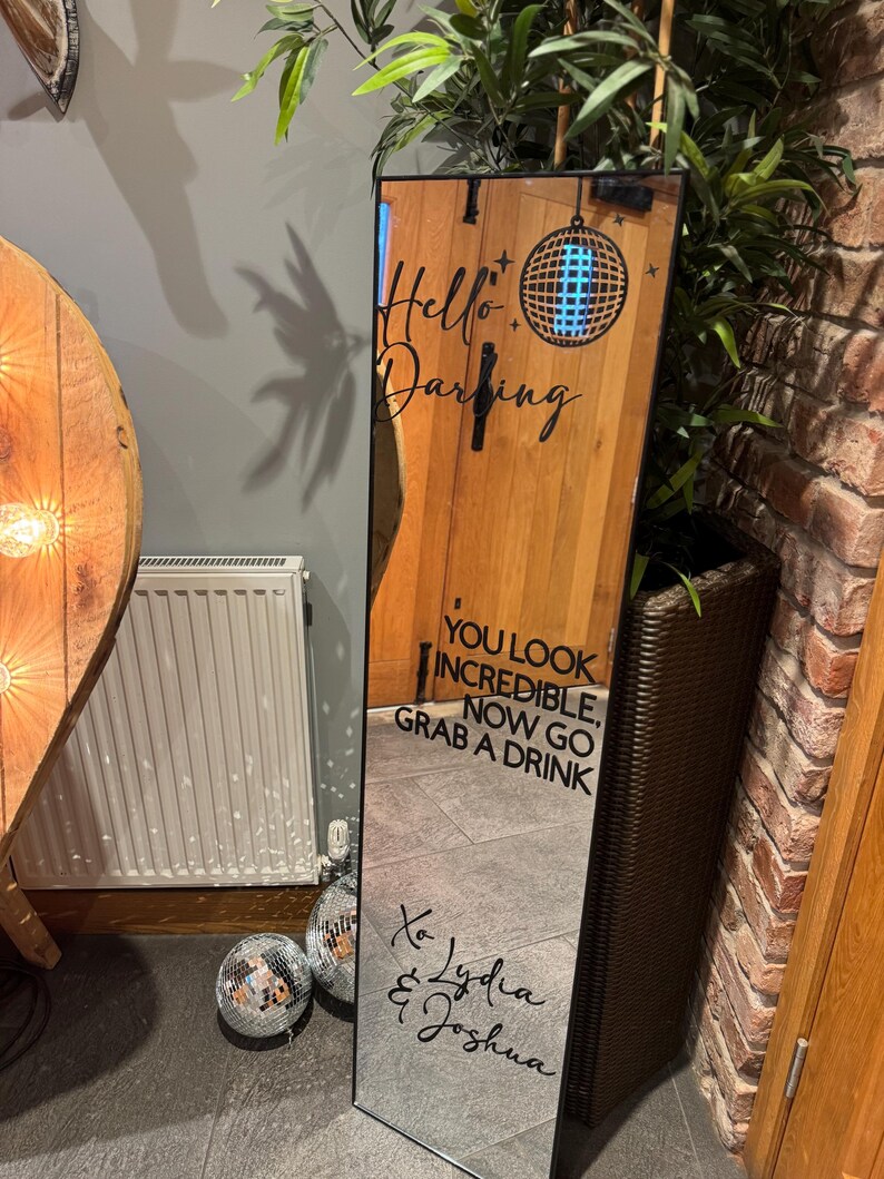 Personalised Wedding Mirror Welcome Sign vinyl Party Wedding Acrylic ...