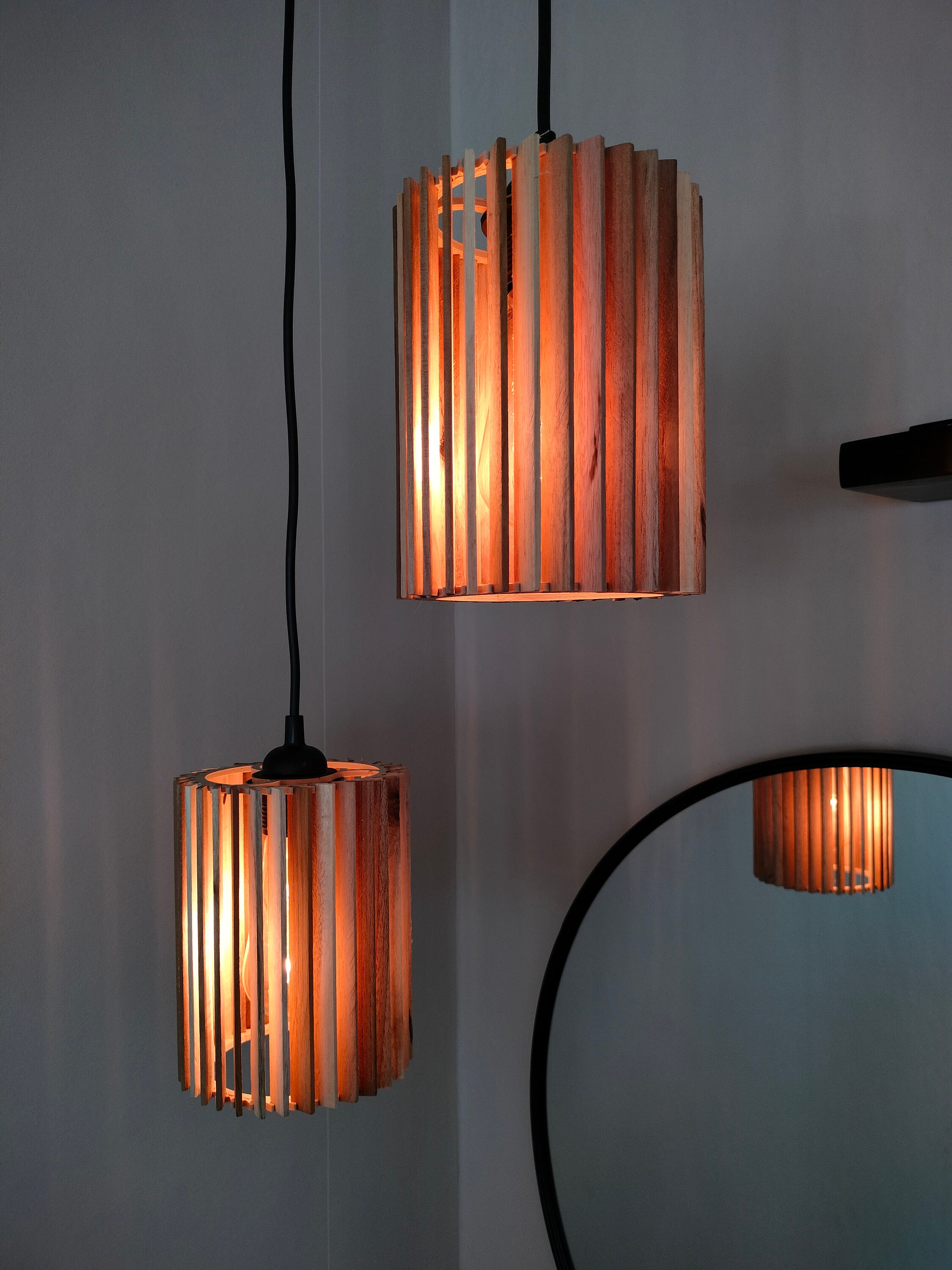 Handcrafted Wooden Cylinder Lamp Shade - Etsy