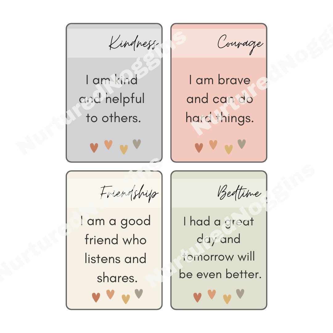 Kids Daily Affirmation Cards | Positive Affirmations Printable ...