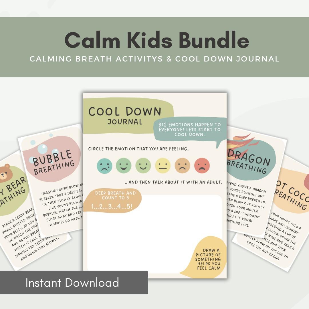 Calm Kids Bundle | Calming Activities & Emotion Journal Page | Instant ...