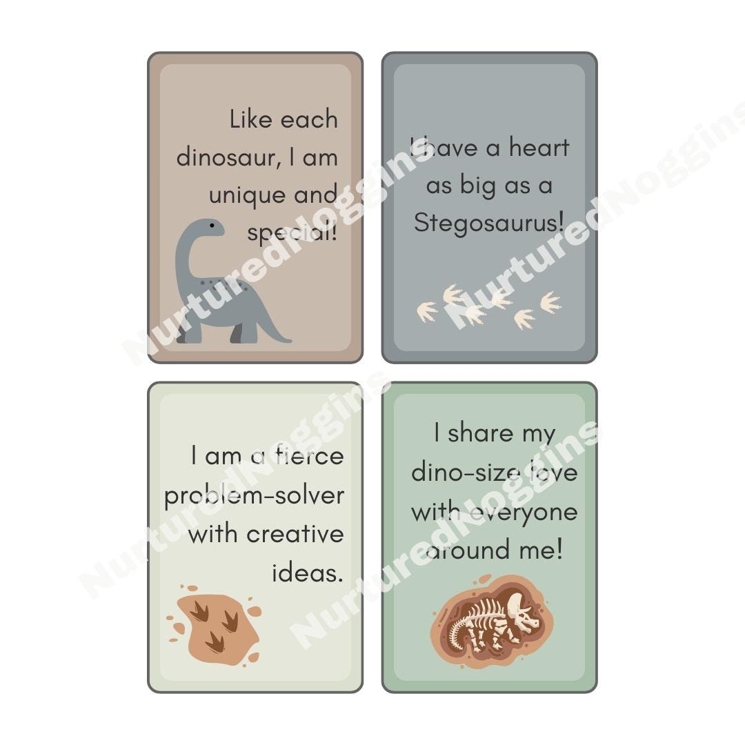 Dinosaur Daily Affirmation Cards | Positive Affirmations Printable ...