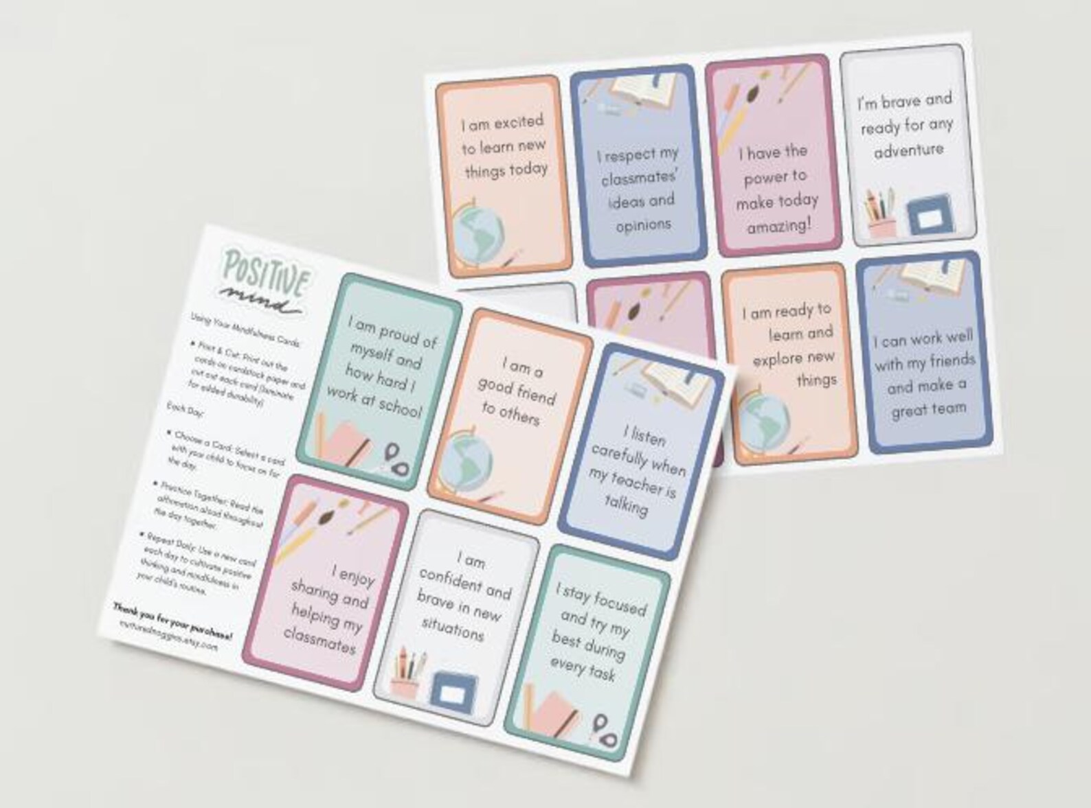 Back to School Daily Affirmation Cards | Positive Affirmations ...
