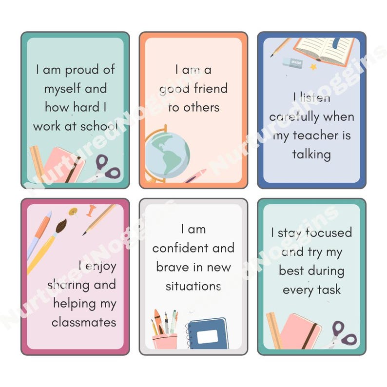Back to School Daily Affirmation Cards | Positive Affirmations ...