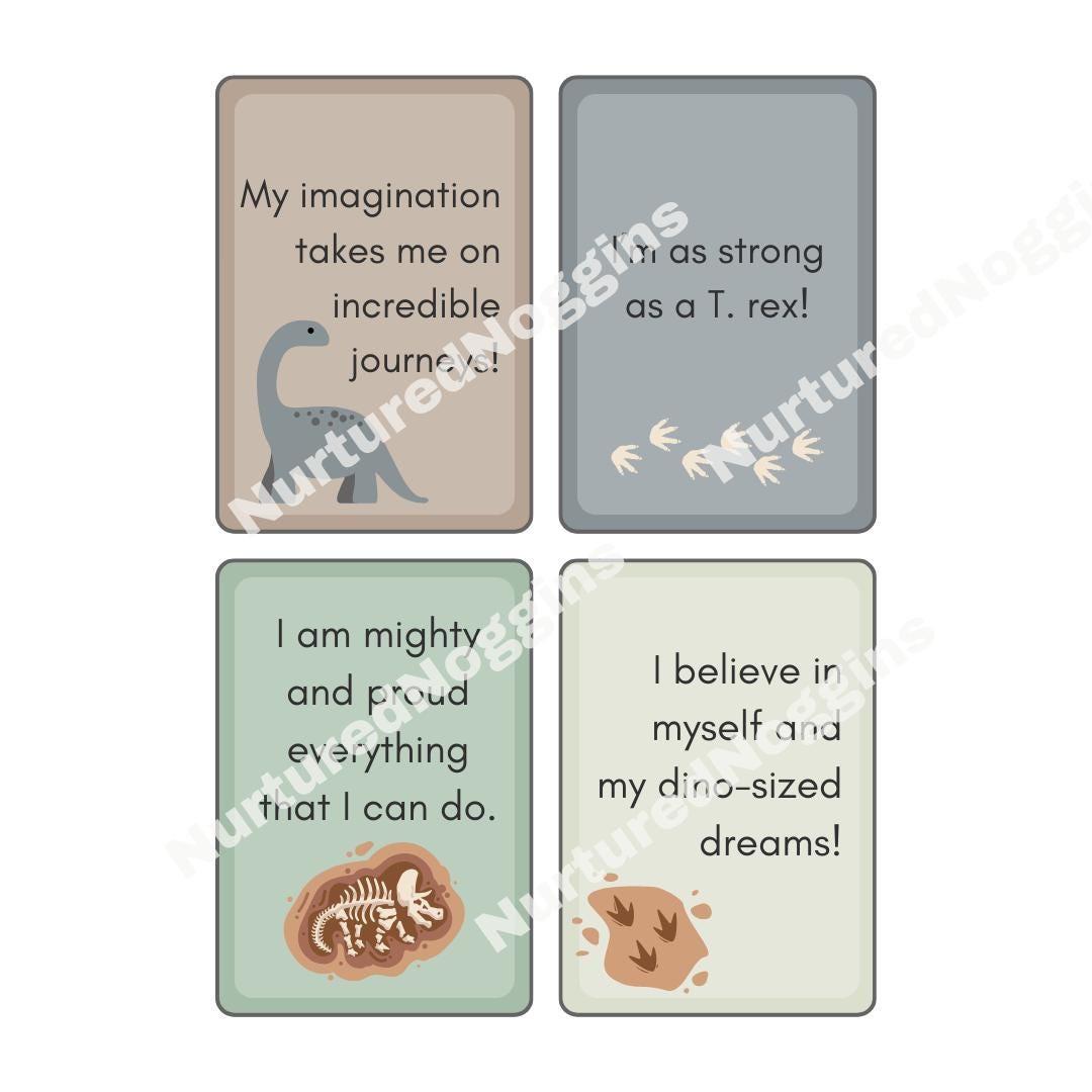 Dinosaur Daily Affirmation Cards | Positive Affirmations Printable ...
