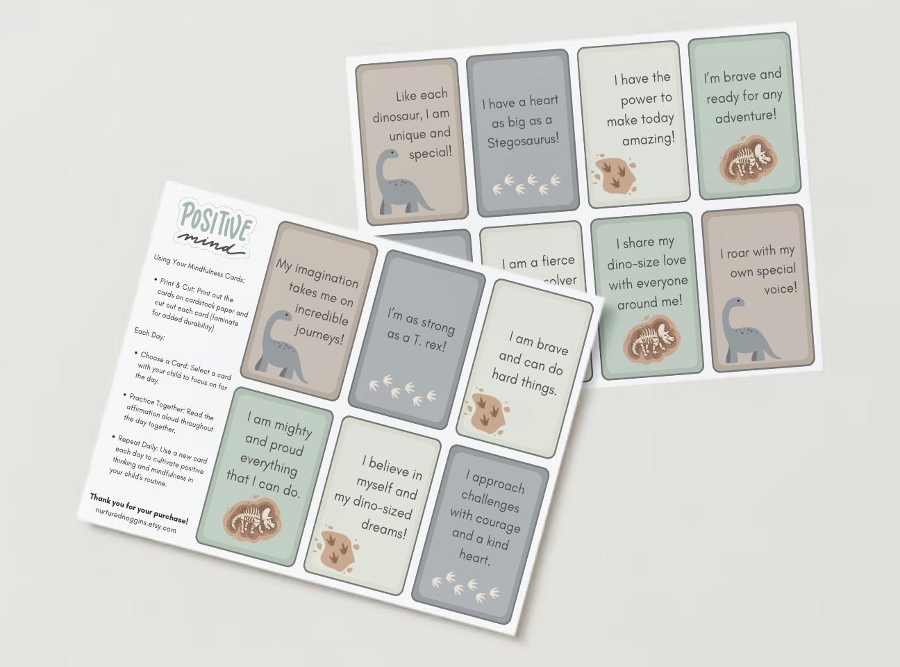 Dinosaur Daily Affirmation Cards | Positive Affirmations Printable ...