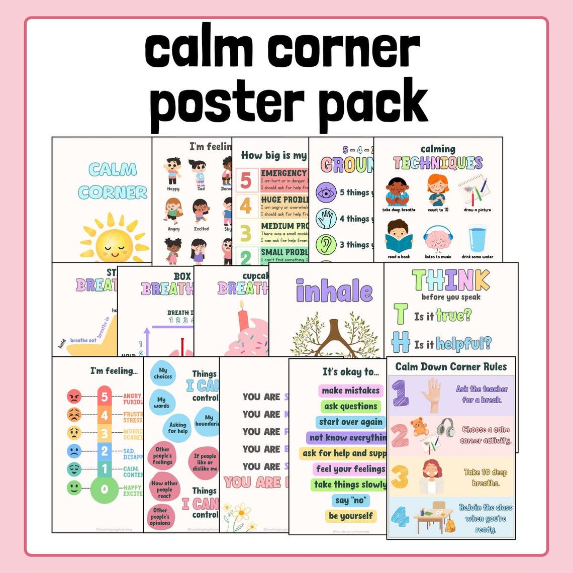 Calm Corner Poster Pack | Classroom Management | Social Emotional ...