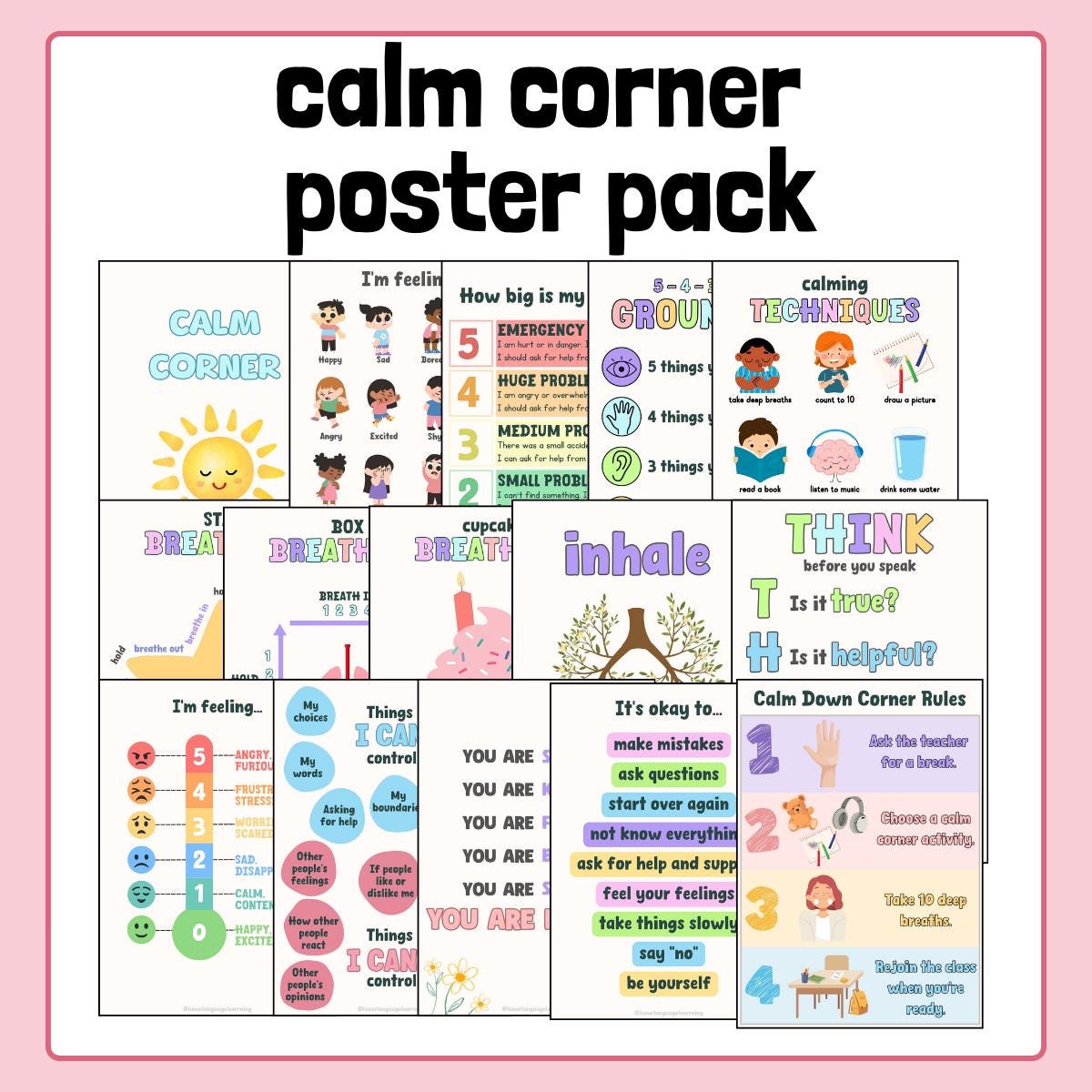 Calm Corner Poster Pack | Classroom Management | Social Emotional ...