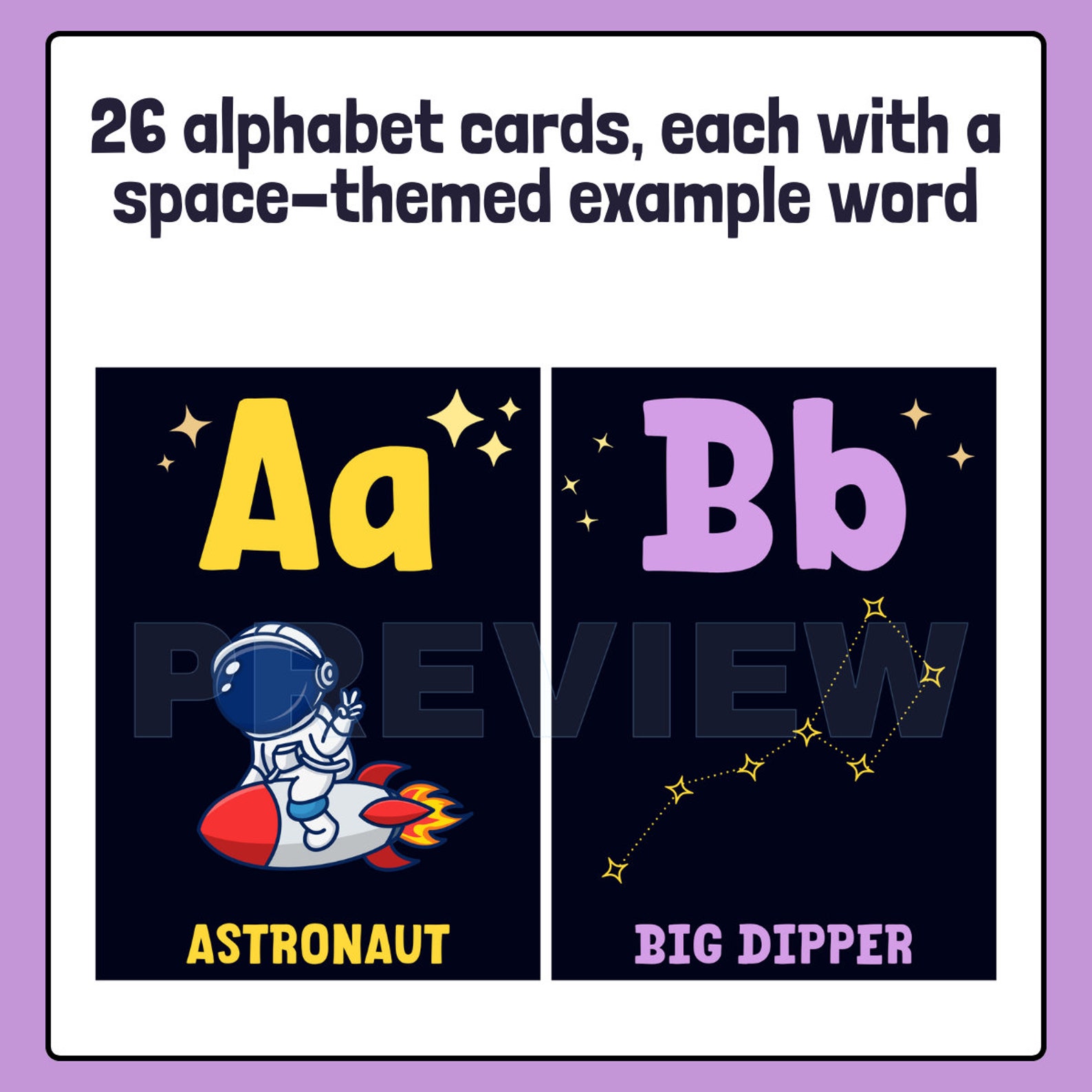 Space-themed Alphabet Display Posters | 2 Sizes | Fun Thematic Pictures ...