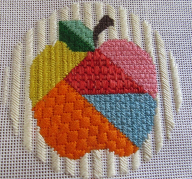 Patchwork Apple Needlepoint Stitch Guide (PDF Only, No Canvas, Threads ...