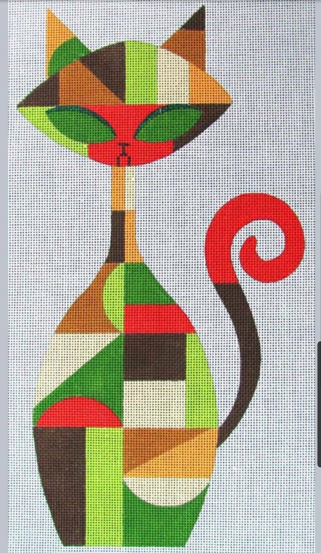 Mod Cat Needlepoint Stitch Guide (no Canvass or Threads Included) - Etsy