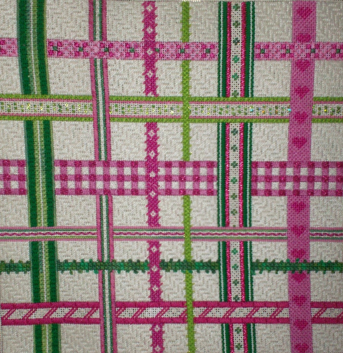 Preppy Woven Ribbons Needlepoint Stitch Guide (PDF Only, No Canvas or ...