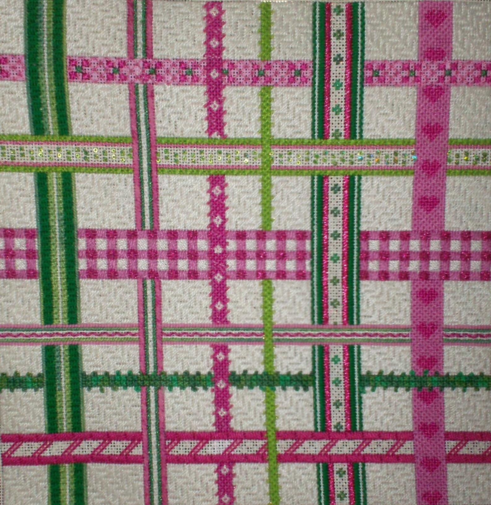 Preppy Woven Ribbons Needlepoint Stitch Guide (PDF Only, No Canvas or ...