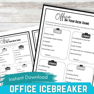 Office on Your Desk Game Printable Work Party Games for Employees ...