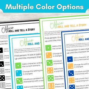 Roll and Tell Office Party Happy Hour Game Printable Storytelling ...