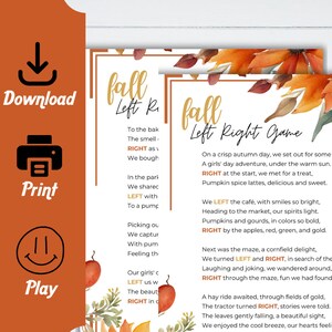 Girls Day Out Fall Left Right Game | Fall Pass the Gift Game for Women ...