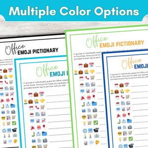 Work Emoji Pictionary Game for Office Party Printable | Company Work ...