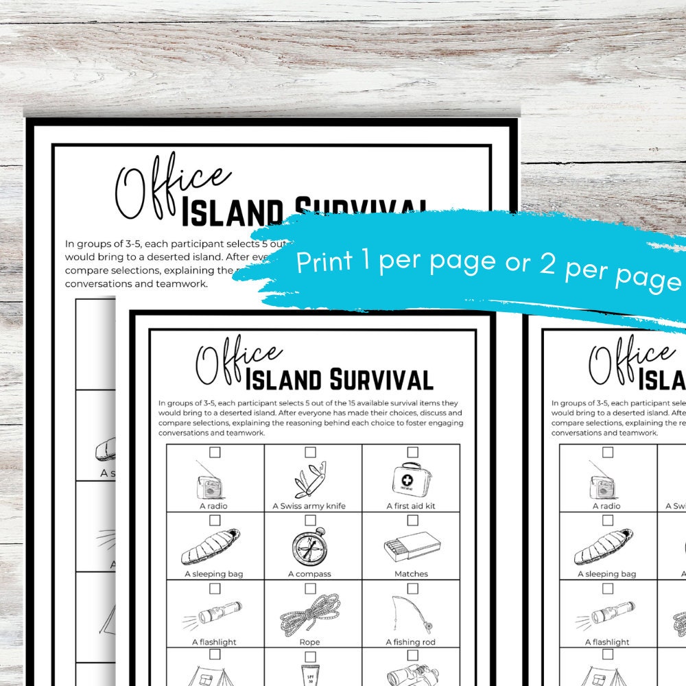 Island Survival Team Building Game | Desert Island Group Activity for ...