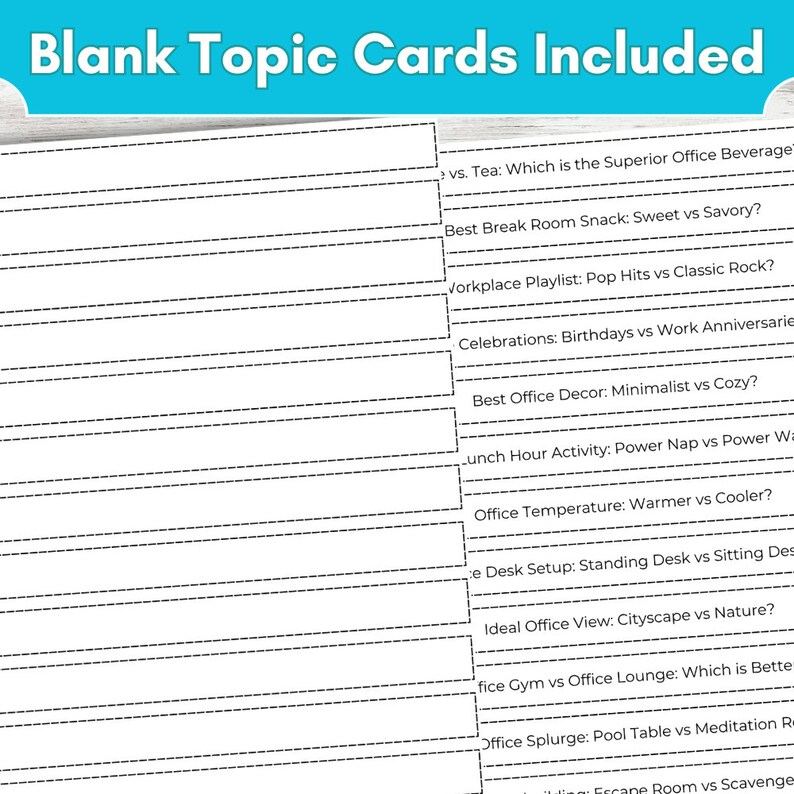 Office Debates Teambuilding Activity Printable | Virtual Team Building ...