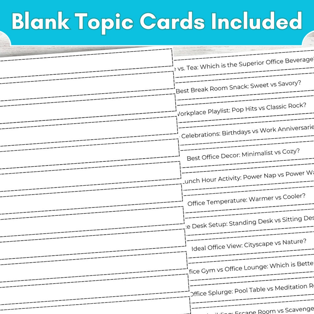 Office Debates Teambuilding Activity Printable | Virtual Team Building ...