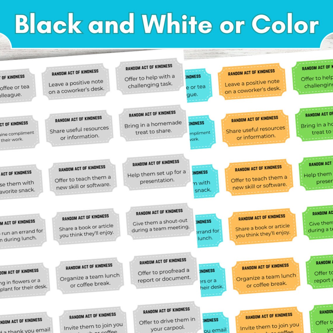 Office Teambuilding Activity Printable | Random Acts of Kindness ...