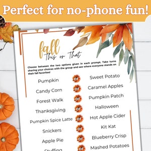 Fall This or That Game Printable Autumn Icebreaker Games for Adults ...