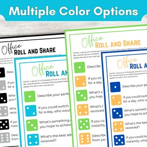 Roll and Share Ice Breaker for Staff Meeting Printable | Employee ...