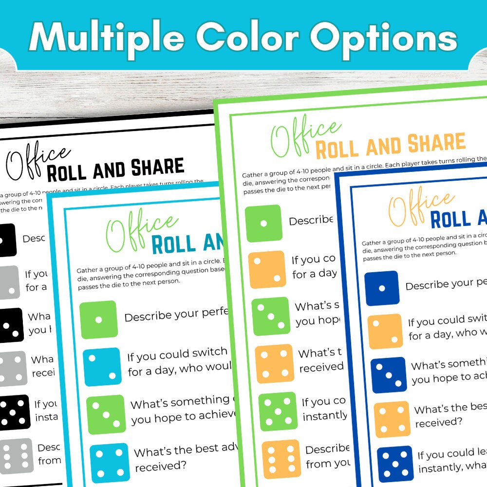 Roll and Share Ice Breaker for Staff Meeting Printable Employee ...