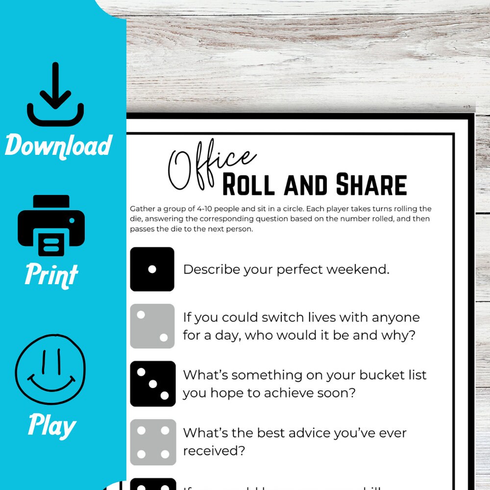 Roll and Share Ice Breaker for Staff Meeting Printable | Employee ...