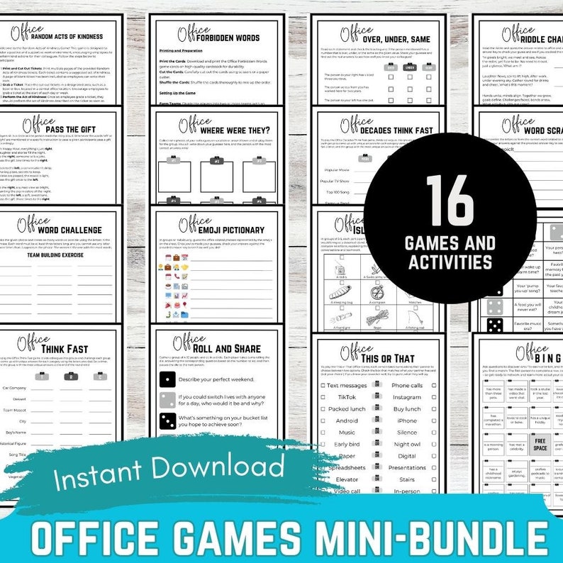 Office Teambuilding and Party Games Bundle Staff Meeting Activities ...