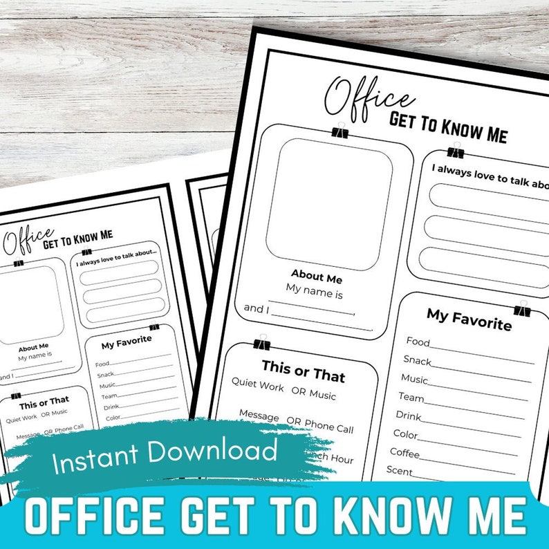 Office Get to Know Me Printable | All About Me Coworker Questionnaire ...