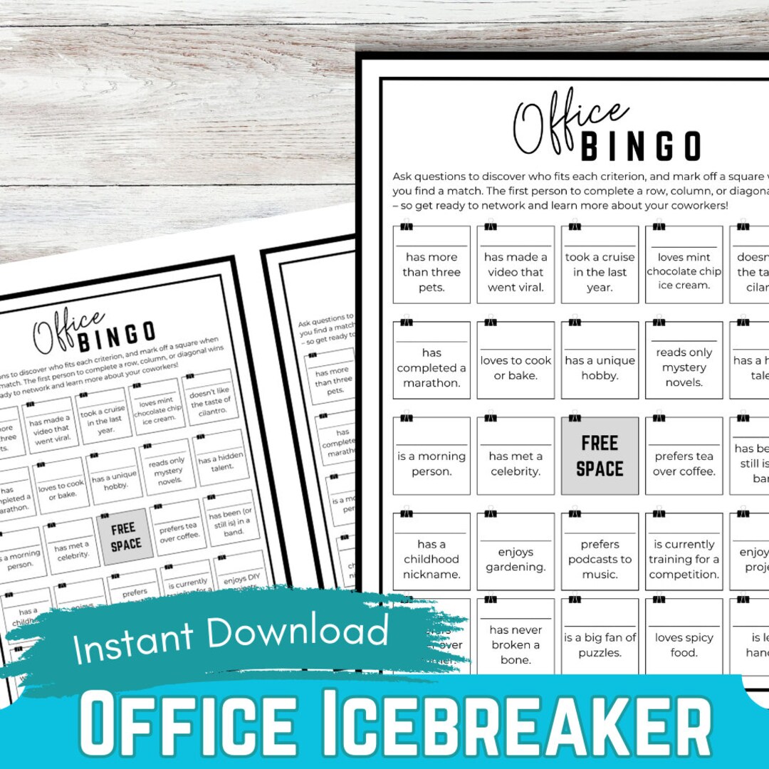 Employee Bingo Game Printable Get to Know You Game for Office ...
