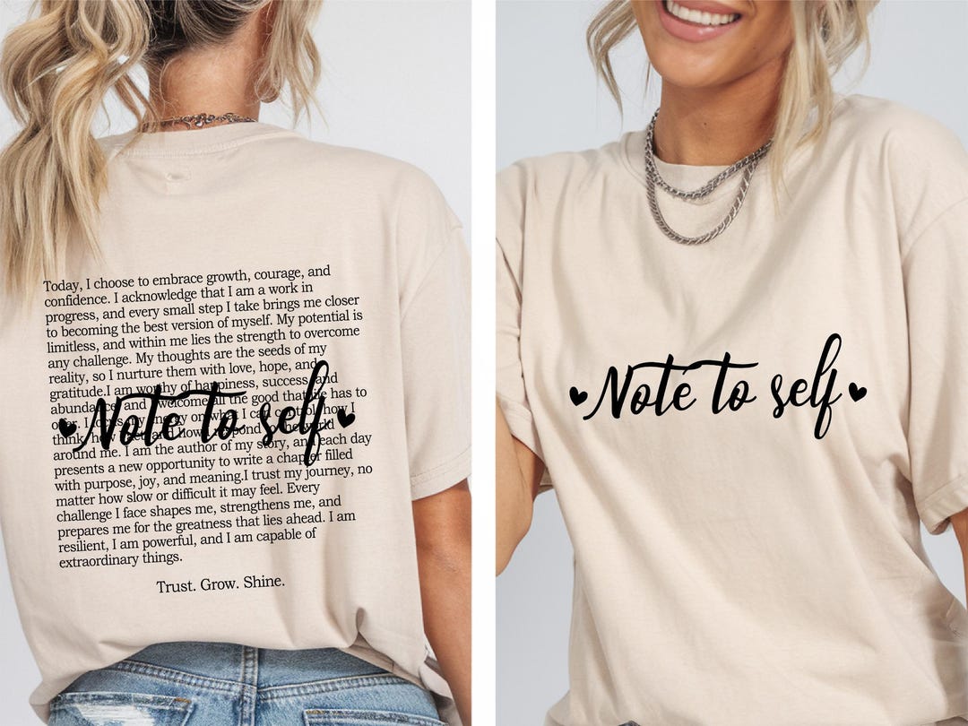 Note to Self Shirt, Mental Health Shirt, Love Yourself Shirt ...