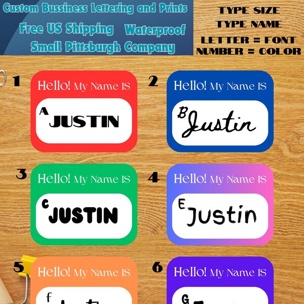 Hello My Name is Name Tag Stickers - Etsy