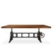 Delta Dining Table Adjustable Height Mechanical Base Rustic Walnut Top ...