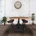 Delta Dining Table Adjustable Height Mechanical Base Rustic Natural Top ...