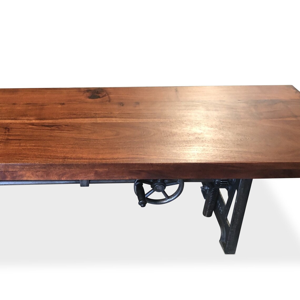 Industrial Dining Bench Seat Cast Iron Base Adjustable - Etsy
