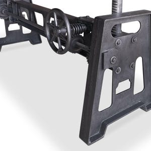 Adjustable Cast Iron Crank Table Base - Coffee to Dining Desk Workbench ...