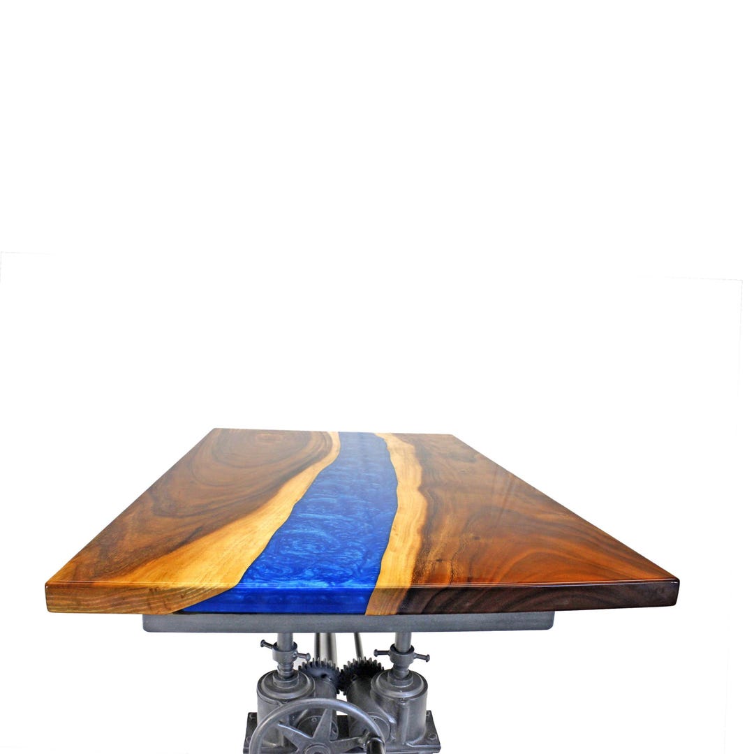 Walnut Burl Dining Tabletop - Deep Blue River Epoxy - 60 X 36 X 2 - Etsy