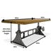 Delta Dining Table Adjustable Height Mechanical Base Rustic Natural Top ...
