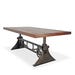 Delta Dining Table Adjustable Height Mechanical Base Rustic Natural Top ...