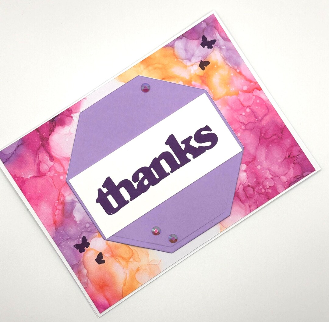 Handcrafted Thank You Card. THANKS in Rainbow Colors - Etsy