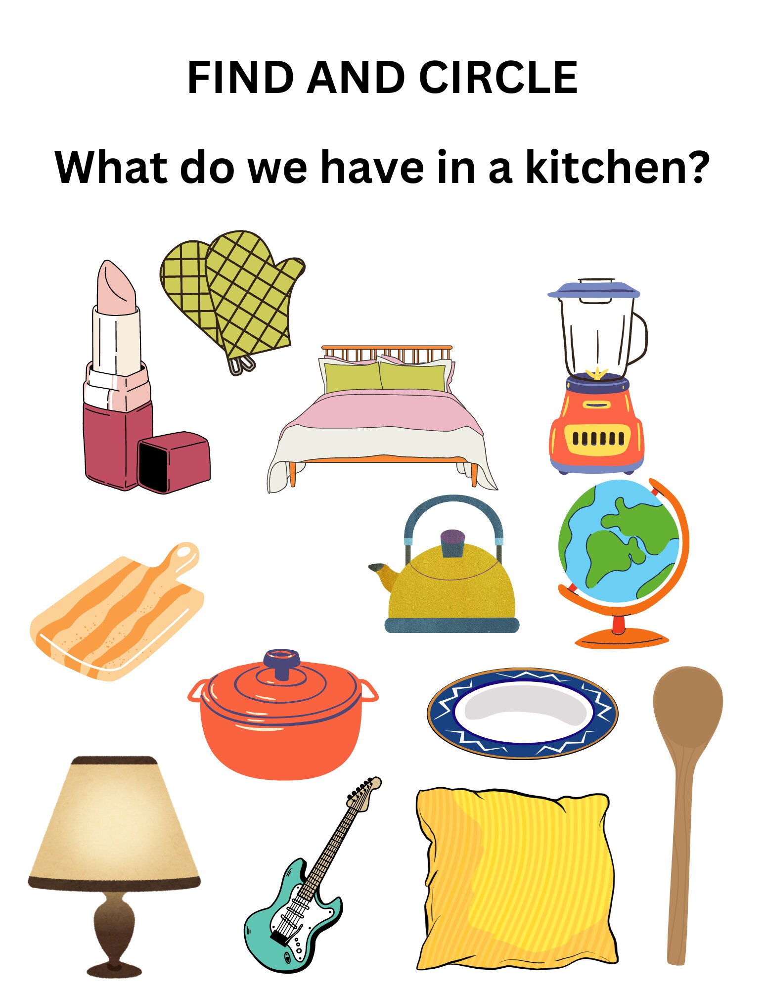 Printable Identifying Object Worksheets, Identify the Picture Preschool ...